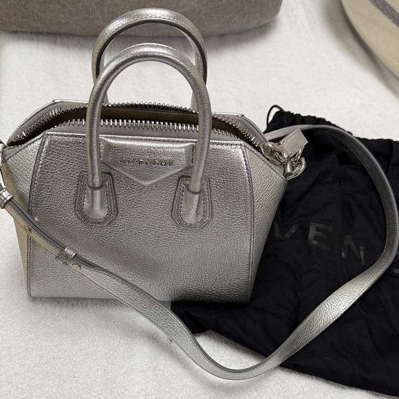 Givenchy | Bags | Givenchy Metallic Silver Satchel | Poshmark